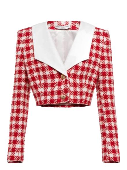 ALESSANDRA RICH Alessandra Rich Checked Wool-Blend Boucle Jacket